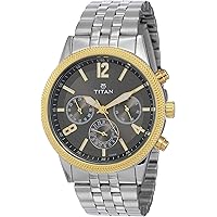 Titan Men's Metropolitan Luxe: Multifunction blue Dial with Two-Tone ...