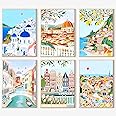 YALKIN 6 Stück Malen Nach Zahlen Erwachsene, Paint by Numbers Malen Nach Zahlen, DIY Landschaft ...