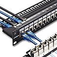 Lysymixs 24 Port RJ45 Patch Panel Cat6 STP Feed Through, Coupler ...
