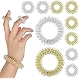 Prasacco 10 Pcs Spiky Sensory Finger Rings Acupressure Rings Sensory Finger Rings Set Wrist ...