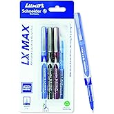 Luxor Schneider LX MAX roller ball pen, Pack of 3-Blue+Black+Red ...
