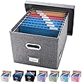 Prandom File Organizer Box - Set of 1 Collapsible Decorative Linen ...