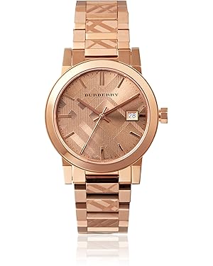 Ladies Burberry The City Engraved Check Watch BU9146 : Amazon.co.uk ...