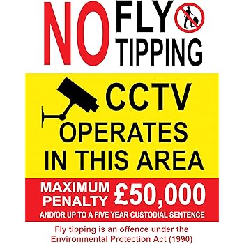 No Fly Tipping Sign - 1mm rigid plastic 300mm x 200mm: Amazon.co.uk ...