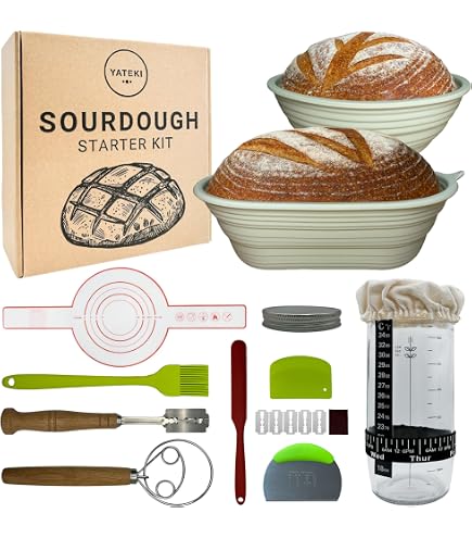 Rattan Bread Basket Bread Basket Complete Sourdough Starter Kit With ...