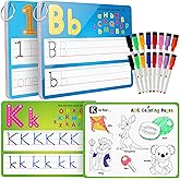 D-FantiX 55 Pcs Dry Erase Number & Alphabet Flash Cards for Toddlers ...