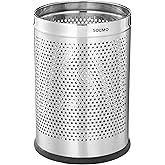 Amazon Brand - Solimo Stainless Steel Perforated Open-Top Dustbin With ...