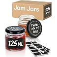 Praknu Jam Jars with Lids 125ml/4.40oz - 25 Small Glass Preserve Pots ...