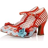 Ruby Shoo Women's Pink Floral Cleo High Heel Mary Jane Shoes UK 8 ...