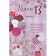 NIECE 13TH BIRTHDAY CARD. MODERN DESIGN 9 X 6 INCHES : Amazon.co.uk ...