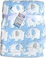 Genuine "First Steps" Luxury Soft Fleece Baby Blanket in Cute Elephant ...