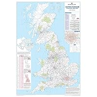 UK Postcode Wall Map - Laminated Large Wall Map - Clearly Shows ...
