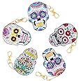MWOOT 5Pcs 5D DIY Diamond Pasted Painting Keychain Kit,Skull Pattern ...