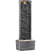 Teamson Home Garden Water Feature & Lights, Outdoor Sphere Orb Modern ...