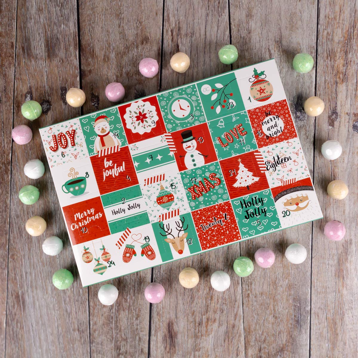 Accentra Adventskalender Badezusätze, 24 Badekugeln fürs Wohlfühlbad in ...