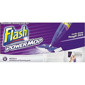 Flash Power Mop All Floors Cleaner Refill, 12 Cleaning Pads (Pack Of 4 ...