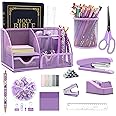 12 in 1 Purple Desk Organizers and Accessories Set purple Office ...