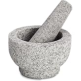 EZAHK Stone Mortar and Pestle Set for Spices, Okhli Masher, Khalbatta ...