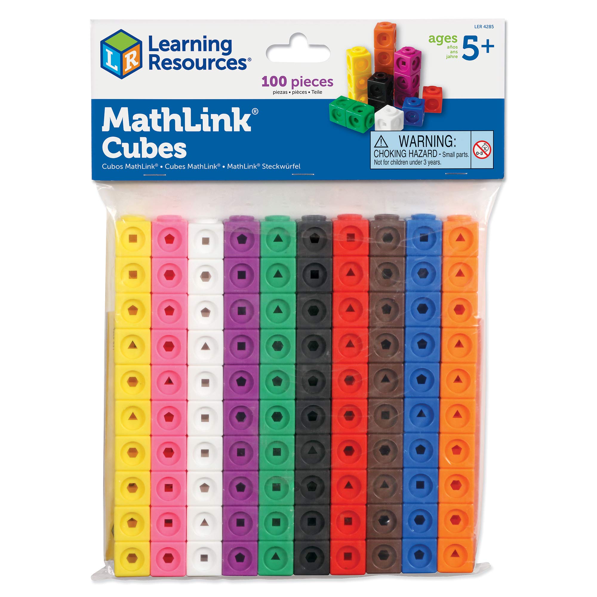 Learning Resources Cubos MathLink – Juego Educativo de 100 Policubos ...