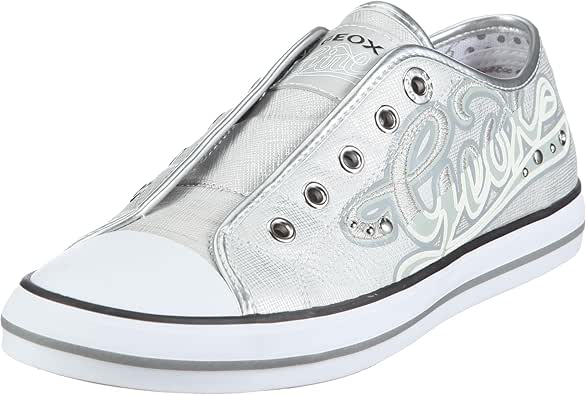 Geox Junior J Ciak Girl M Canvas Trainer Silver J1104M47C1007 12 Child ...