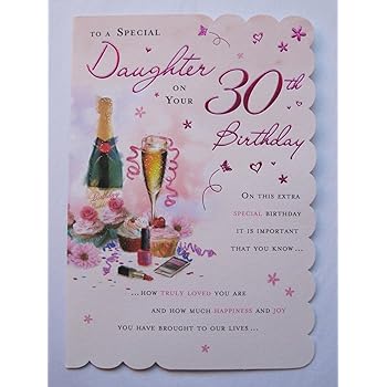 Happy 30th Birthday Daughter - Beautiful Verse three fold card: Amazon ...