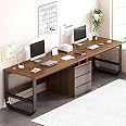 Large 2 Person Gaming Computer Desk with Drawers Extra Long Double ...