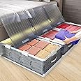 Pack of 2 Underbed Storage Boxes Plastic with Lid Large Underbed ...