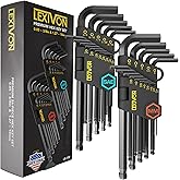 InPower Allen Wrenches Set, 26pcs SAE and Metric Allen Key Set, Long Arm Ball End Hex Key Set ...