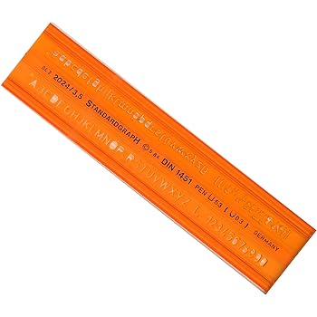 Lettering Letter Guide Slots 2.5mm 3.5mm 5mm 7mm 10mm Drawing Drafting ...