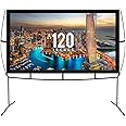 KHOMO GEAR Portable Projector Screen - 120 Inch Projector Screen with ...