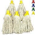 Mop Heads Replacement, Colour Coded Self Threading Socket Cotton Mop ...