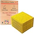 REXO - Microfibre Cleaning Cloth Pack of 25. Premium Lint Free Cleaning ...