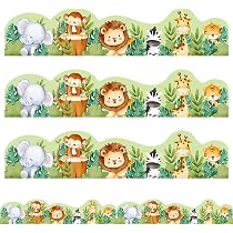 Safari Theme Border 65.6ft Jungle Animals Bulletin Board Border - Die ...