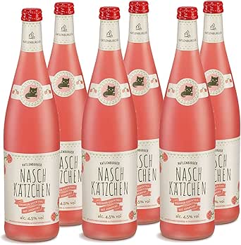 Naschkätzchen Erdbeere Fruchtwein-Cocktail Süß ( 6x 0,75l ): Amazon.de ...
