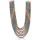 RATNAVALI JEWELS Five Layer Multi-Colour Blue Aqua Cream White Crystal ...