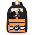 Naruto Shippuden Boys Backpack | Black & Orange Rucksack with ...