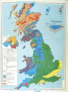 Map 1963 Geology Britain Rocks Sedimentary Igneous: Amazon.co.uk ...