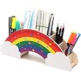 EXERZ Rainbow Pencil Holder + 50pcs Star Stickers - Desk Organiser ...