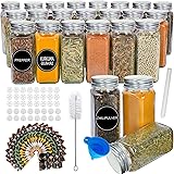 GoMaihe Kryddburkar 25 set, genomskinliga förvaringsburkar med lock ...
