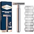 King C. Gillette Double Edge Safety Razor for Men, 5 Platinum Coated ...