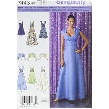 Simplicity Schnittmuster 7443 R5 Abendkleid & Bolero Gr. 40-48: Amazon ...
