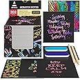 ARTEZA Scratch Paper Notes, Set of 202, 3.5"x3.5" Rainbow, Holographic ...