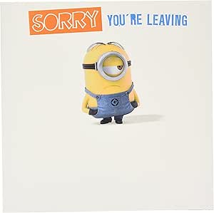 Despicable Me Minion Sorry You're Leaving Large Card: Amazon.co.uk ...