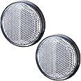 AGRISHOP 2xTrailer Round Reflectors White,Self Adhesive Reflectors ...