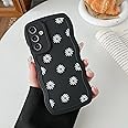 ZTOFERA Case for Samsung Galaxy A55 5G, Cute Curly Wave Frame Daisy Pattern Liquid Silicone Case ...