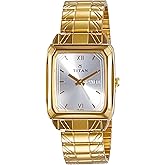 Titan Champagne Dial Analog with Day and Date Stainless Steel Strap ...