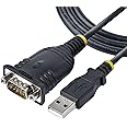 StarTech.com 3ft (1m) USB to Serial Cable, DB9 Male RS232 to USB Converter, Prolific IC, USB to ...