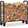 Amagabeli 4ft(122cmx35.6cmx122cm) Fireplace Log Rack Outdoor Heavy Duty ...