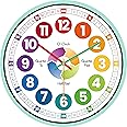 WONZOM 12 Inch Educational Time Teaching Wall Clock for Kids, Silent ...