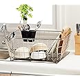 Buy Amazon Brand - Solimo Dish Drainer with Cutlery Stand, Stainless ...